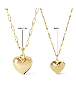 ANA LUISA Puffed Heart Pendant Necklace - Gold