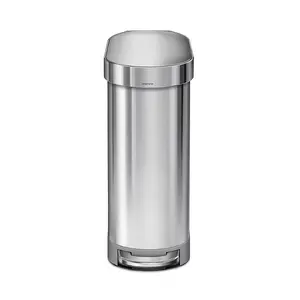 SIMPLEHUMAN 45 Liter Slim Liner Rim Kitchen Trash Can - Silver