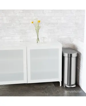 SIMPLEHUMAN 45 Liter Slim Liner Rim Kitchen Trash Can