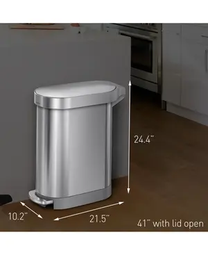 SIMPLEHUMAN 45 Liter Slim Liner Rim Kitchen Trash Can
