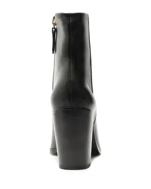 Schutz Mikki Block Heel Leather Boots - Black