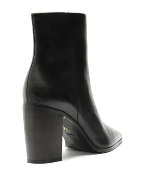 Schutz Mikki Block Heel Leather Boots - Black