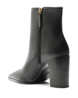 Schutz Mikki Block Heel Leather Boots - Black