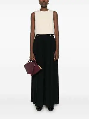 TWINSET Pleated Wide Leg Trousers - Black