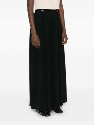 TWINSET Pleated Wide Leg Trousers - Black