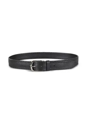 ORTIGNI Buckled Leather Belt - Black