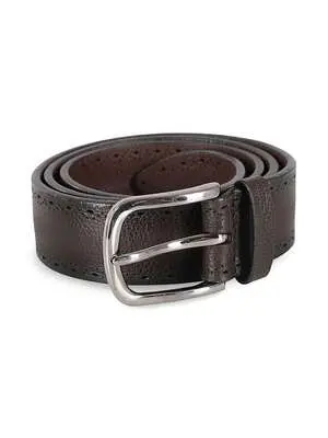 ORTIGNI Buckled Leather Belt - Brown
