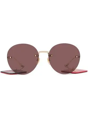 Gucci Round Frame Sunglasses - Gold