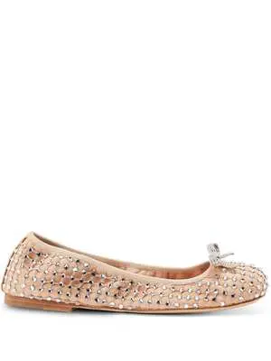 Rene Caovilla Rhinestone-embellished Ballerina Shoes - Neutrals