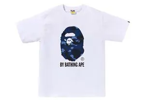 A BATHING APE Camo By Bathing Ape Tee Shirt (fw24) White/navy Blue
