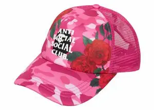 A BATHING APE X Anti Social Club Mesh Cap - Pink