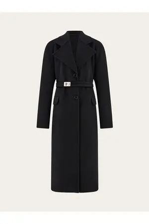 FERRAGAMO Single-breasted Virgin Wool And Cashmere Coat - Black