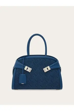 FERRAGAMO Ferragamo Monogram Hug Handbag - Blue