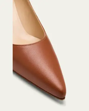 Manolo Blahnik Srila Leather Low Pumps - Brown