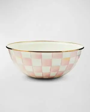 MACKENZIE-CHILDS Rosy Check Enamel Everyday Bowl One-color