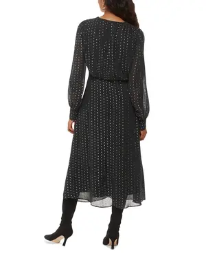 Whistles Petites Metallic Stripe Midi Dress