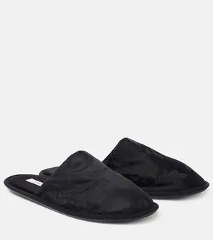 THE ROW Frances Floral Jacquard Slippers