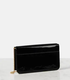 Saint Laurent Cassandre Patent Leather Phone Pouch - Black