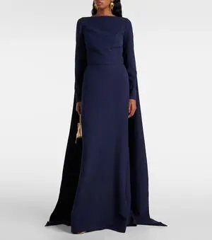 Safiyaa Ginevra Caped Crêpe Gown