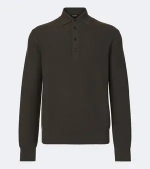 Zegna Cashmere Polo Sweater - Green