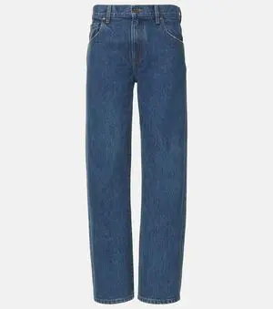 Khaite Kerrie Mid-rise Wide-leg Jeans - Blue