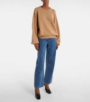Khaite Kerrie Mid-rise Wide-leg Jeans - Blue