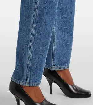 Khaite Kerrie Mid-rise Wide-leg Jeans - Blue