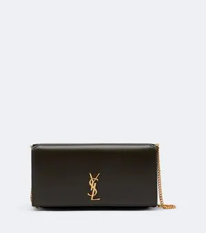 Saint Laurent Cassandre Leather Phone Pouch - Green