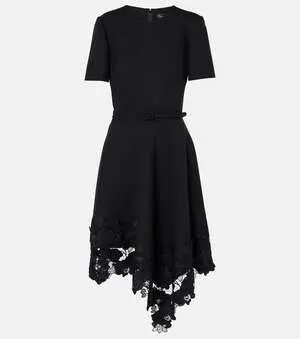 Oscar De La Renta Asymmetric Wool-blend Midi Dress