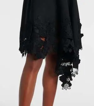 Oscar De La Renta Asymmetric Wool-blend Midi Dress