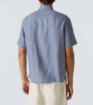 Frescobol Carioca Castro Printed Linen Shirt - Blue