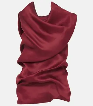 Khaite Luola Draped Silk Top - Red