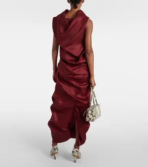Khaite Luola Draped Silk Top - Red