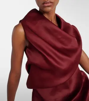 Khaite Luola Draped Silk Top - Red