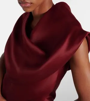 Khaite Luola Draped Silk Top - Red