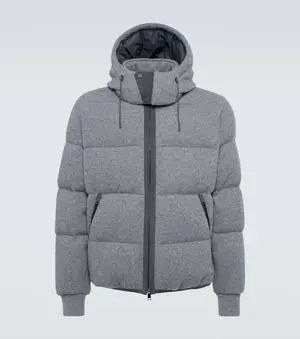 Zegna Ribbed-knit Cashmere-blend Down Jacket