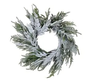 NORFOLK Pine Wreath With Snow 20'd Valerie - One-color