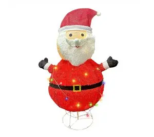 FRASER HILL FARM 4-ft. Prelit Collapsible Tinse L Santa Indoor - One-color