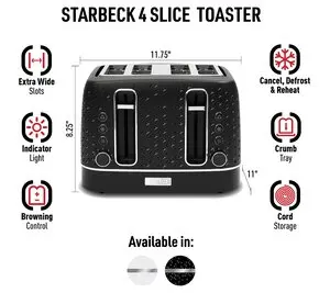 HADEN Starbeck 4-slice Wide Slot Toaster