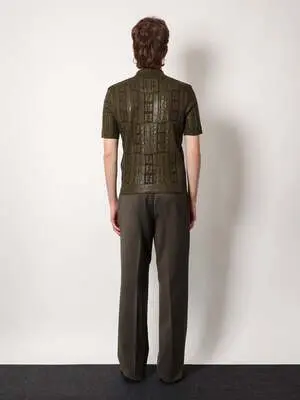 Fendi Braided Wool Polo Shirt Withff Details