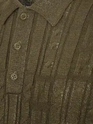 Fendi Braided Wool Polo Shirt Withff Details
