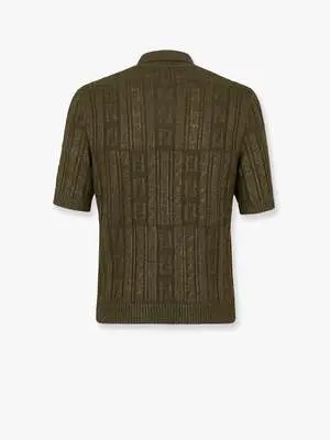 Fendi Braided Wool Polo Shirt Withff Details