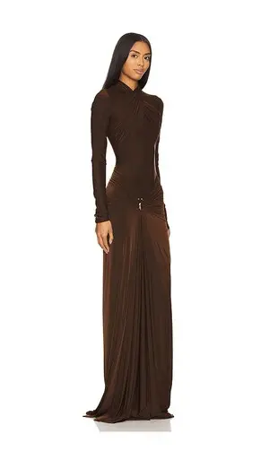 DEME BY GABRIELLA June Gown - Chocolate Brown