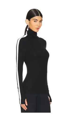 Splits59 Jackson Rib Turtleneck Top - Black & White