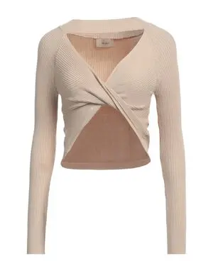 VICOLO Knitted Crewneck Top - Beige