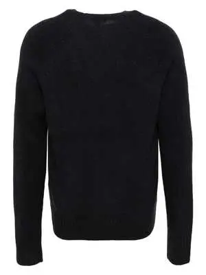 JAMES PERSE Lightweight Textured Cashmere Crew - Black