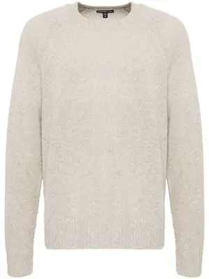 JAMES PERSE Lightweight Textured Cashmere Crew - Neutrals