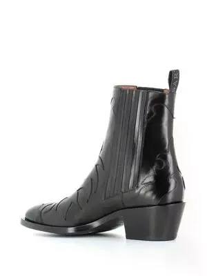 Sartore Embossed Leather Cowboy Boots - Black