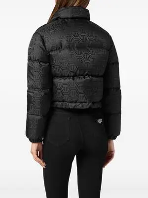 Philipp Plein Monogram Cropped Puffer Jacket