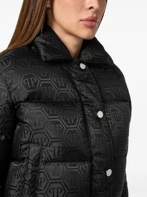 Philipp Plein Monogram Cropped Puffer Jacket